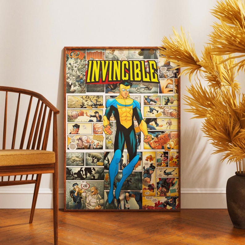 Invincible Poster, Superhero Wall Art, Comic Book Decor, Omni-man ...