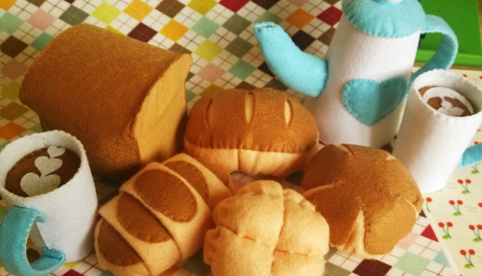 DIY felt Lovely bread set5 in 1 PDF tutorial and pattern | Etsy