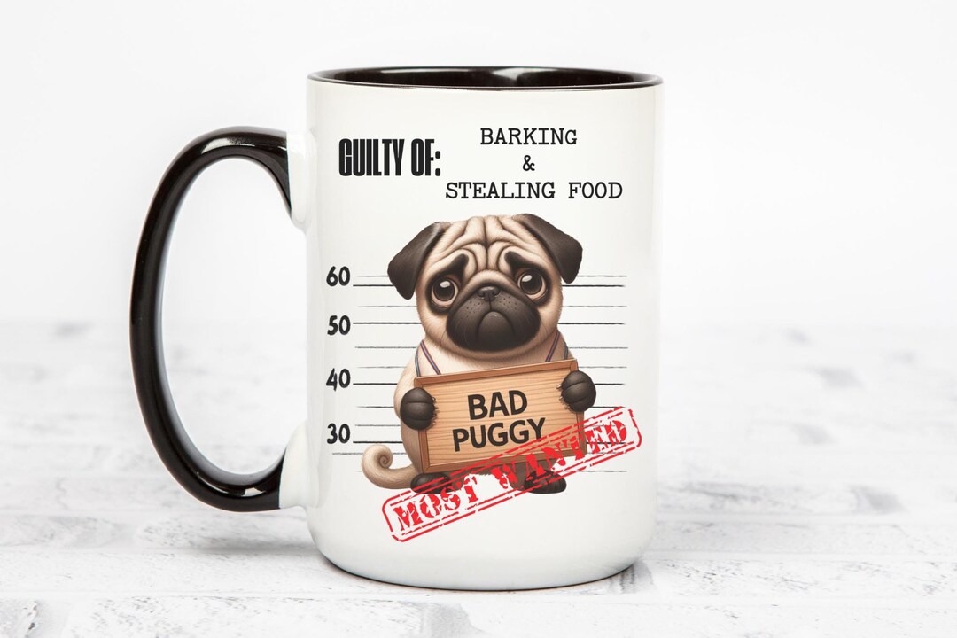 Pug Mug, Funny Cute Pug, Bad Pug Qoute, Sarcastic Dog, Pug Owner Gifts ...