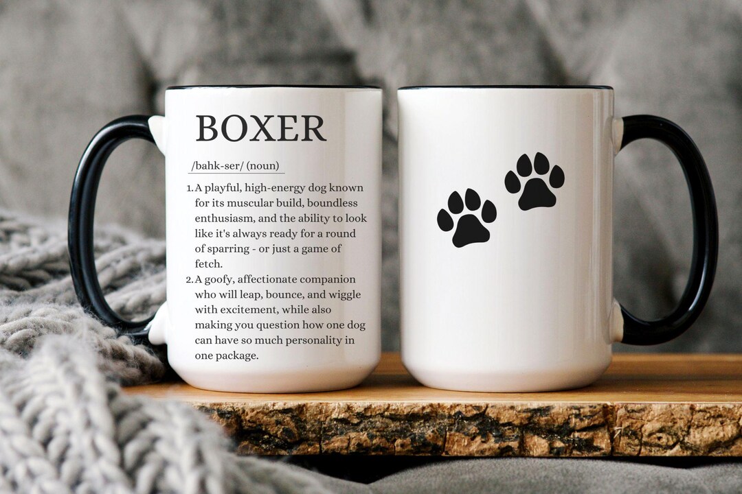 Boxer Definition Mug | Funny Dog Gift | Cute Minimalistic Design and ...