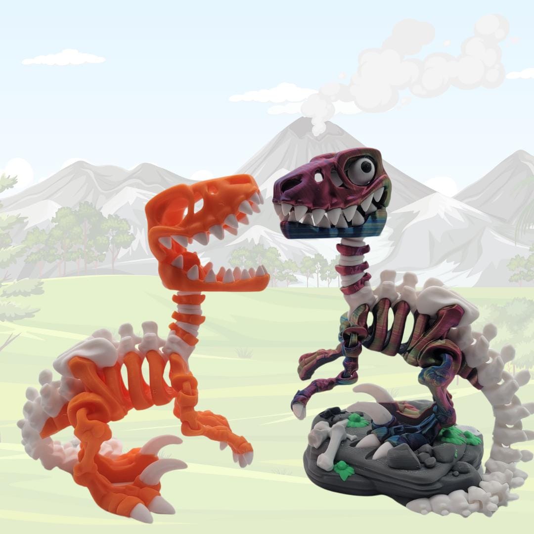 Large Flexi Skeleton Raptor | 3D Printed Articulating Toy | Fidget Toy ...