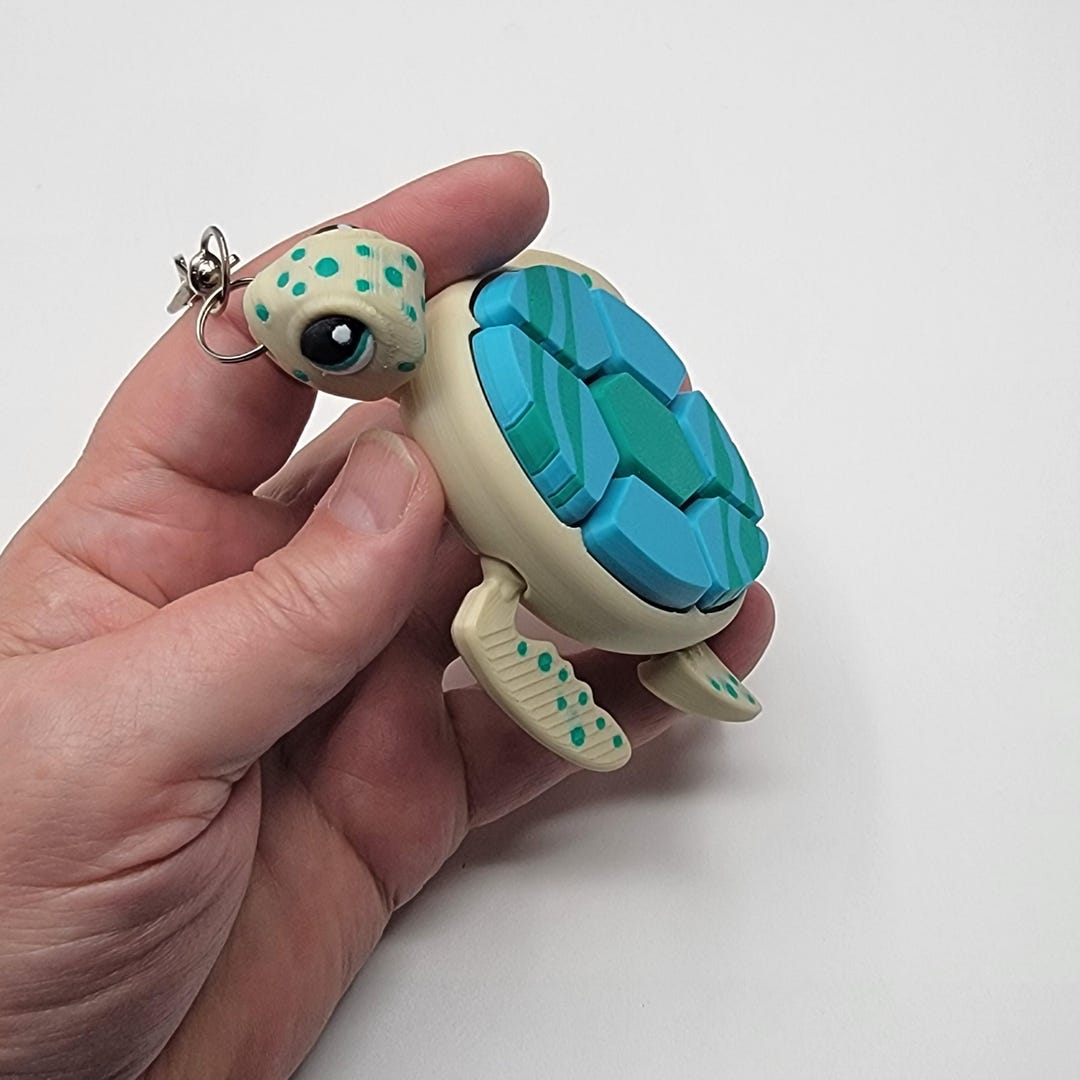 Turtle Fidget Clicker Backpack Tag, Keychain, Fidget Sensory Trinket - Etsy