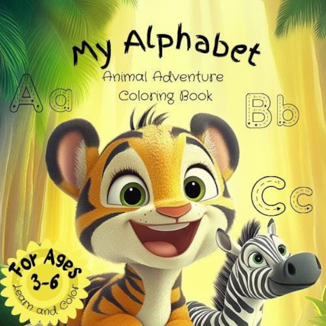 My Alphabet Animal Adventure Coloring Book - Etsy
