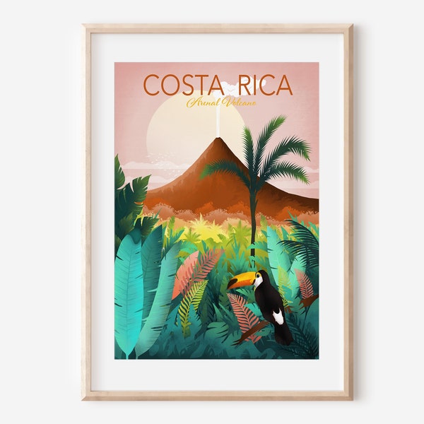 Costa Rica Travel Poster Art Print Travel Poster Sizes: inches 8x10 ...