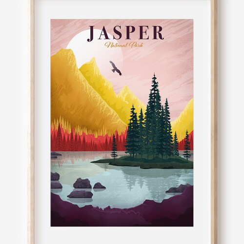 Jasper National Park Travel Poster - Etsy Canada