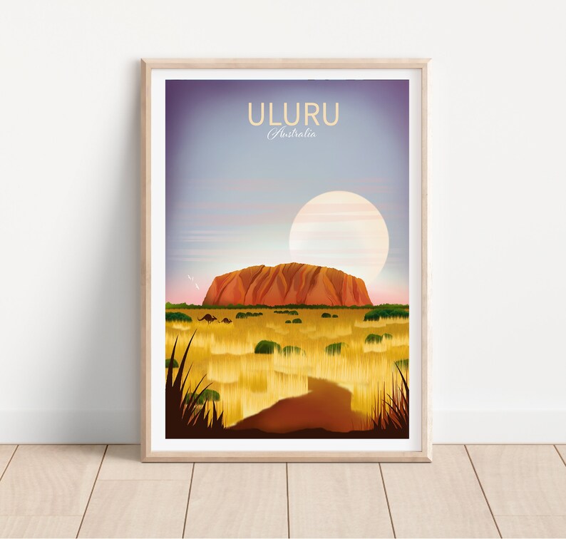 Uluru Ayers Rock Print Australia Print Travel Poster - Etsy