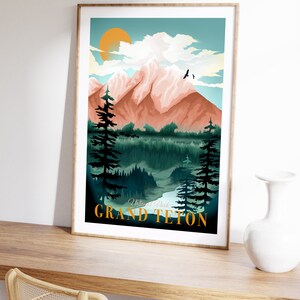 Grand Teton Poster, Grand Teton Print, Mountain Landscape Wall Art ...