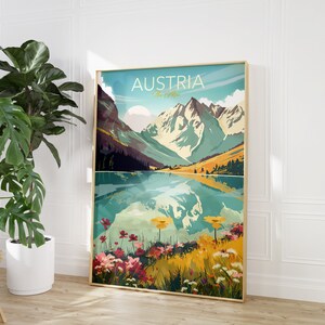 Austrian Alps, Travel Poster, Austria Wall Art, Alps Poster, Living ...