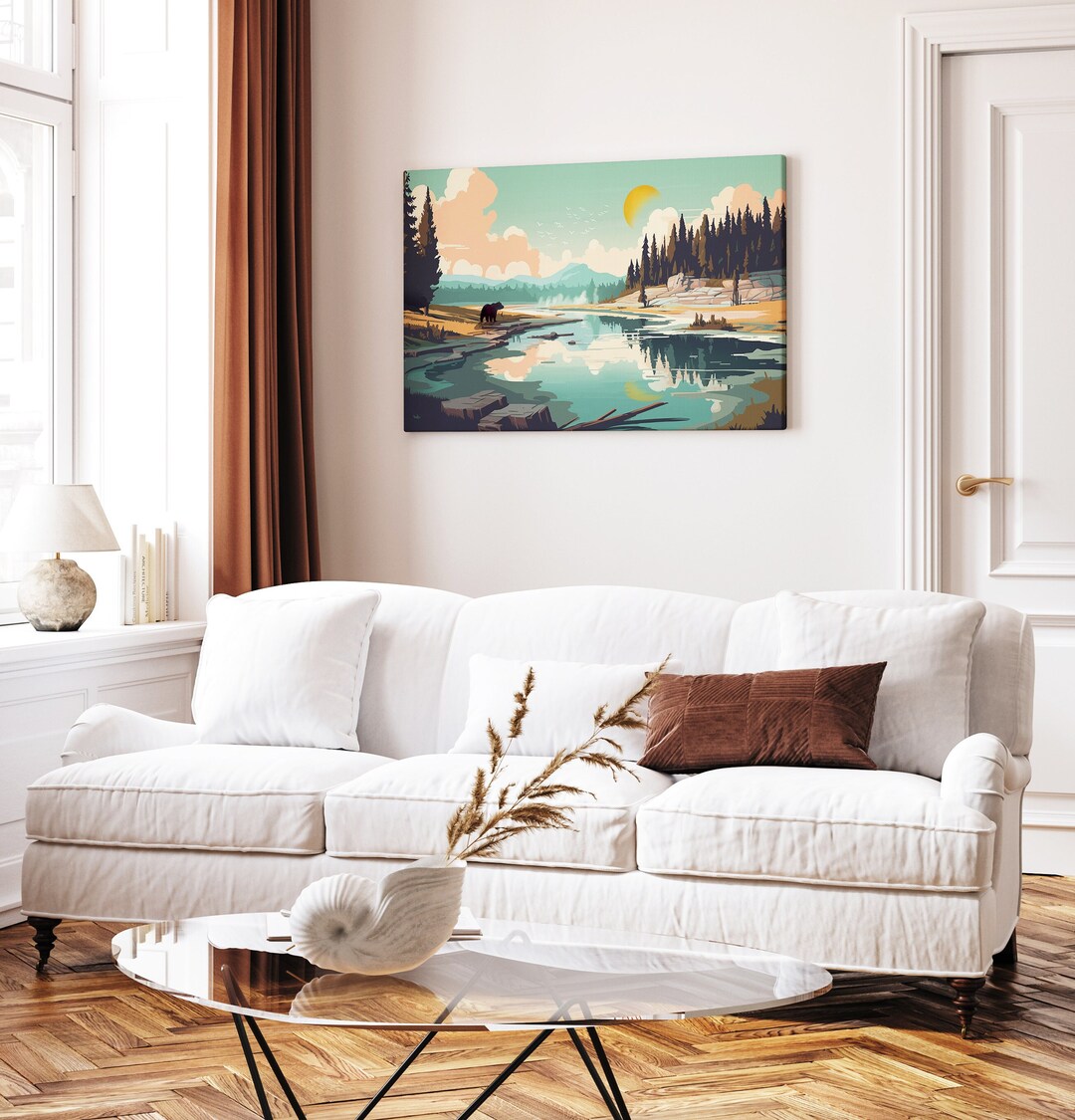 Yellowstone Wall Art, Large Canvas Wall Art, National Park Print ...
