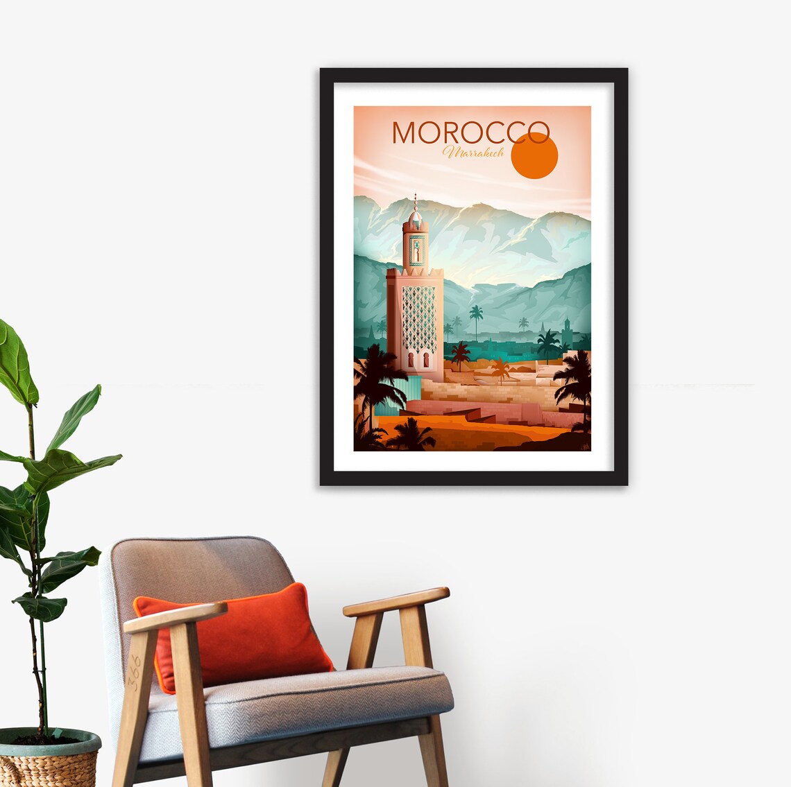 Marrakech Poster Moroccan Wall Decor Moroccan Architecture - Etsy