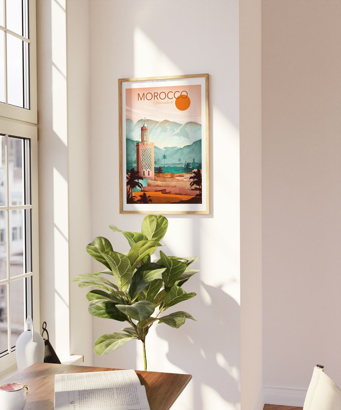 Marrakech Poster | Moroccan Wall Decor | Moroccan Architecture Print ...