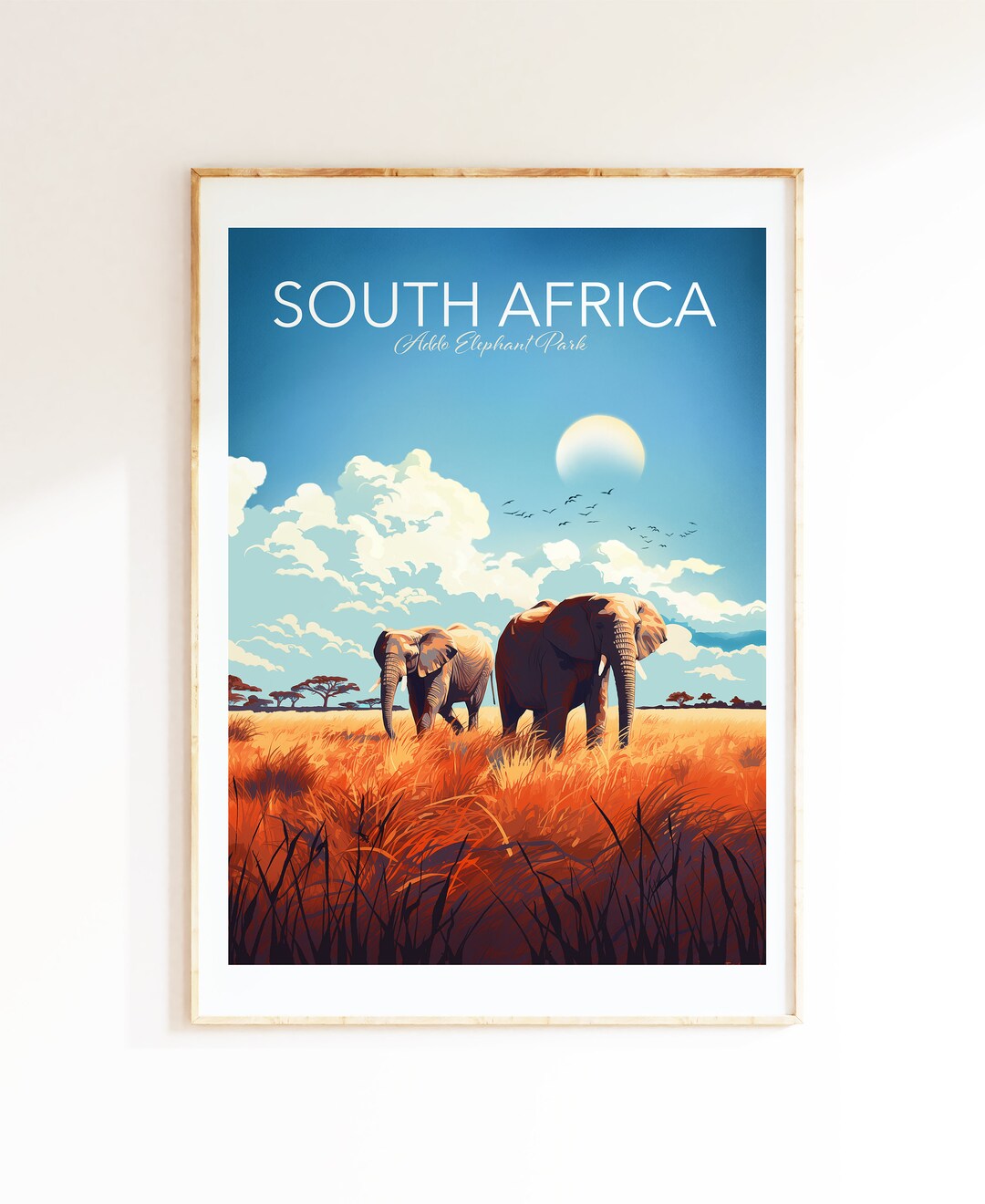 South Africa Print, Wildlife Poster, Elephant Wall Art, African Wall ...