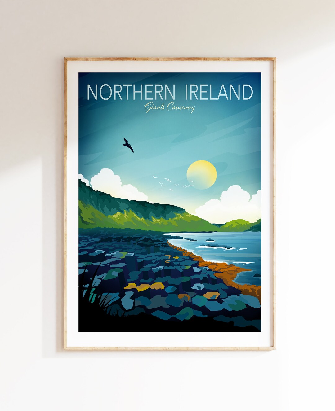 Ireland Print | Giant's Causeway | Northern Ireland | Travel Poster ...