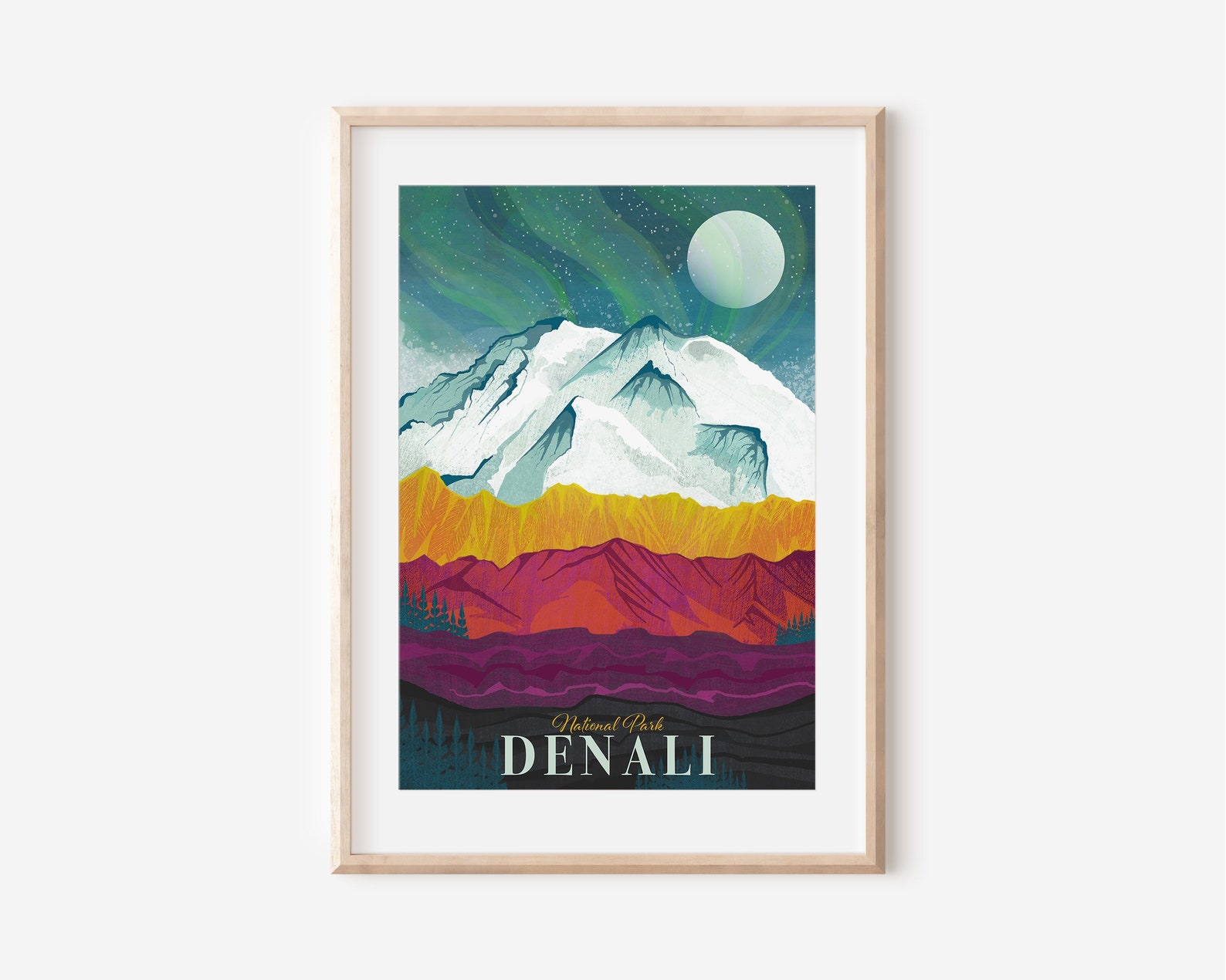 Denali Print | National Park Poster | Alaska Print | Mount Mckinley - Etsy