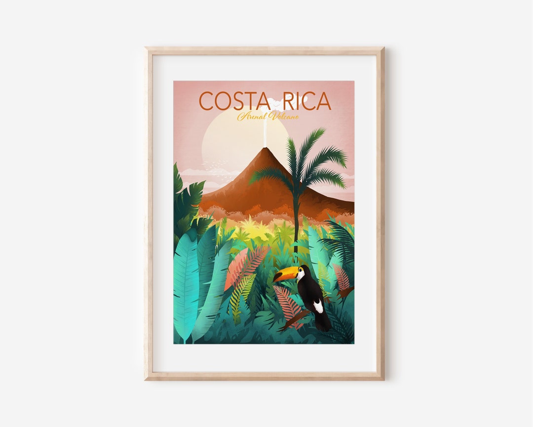 Costa Rica Poster | Tropical Jungle Print | Costa Rica Wall Art ...
