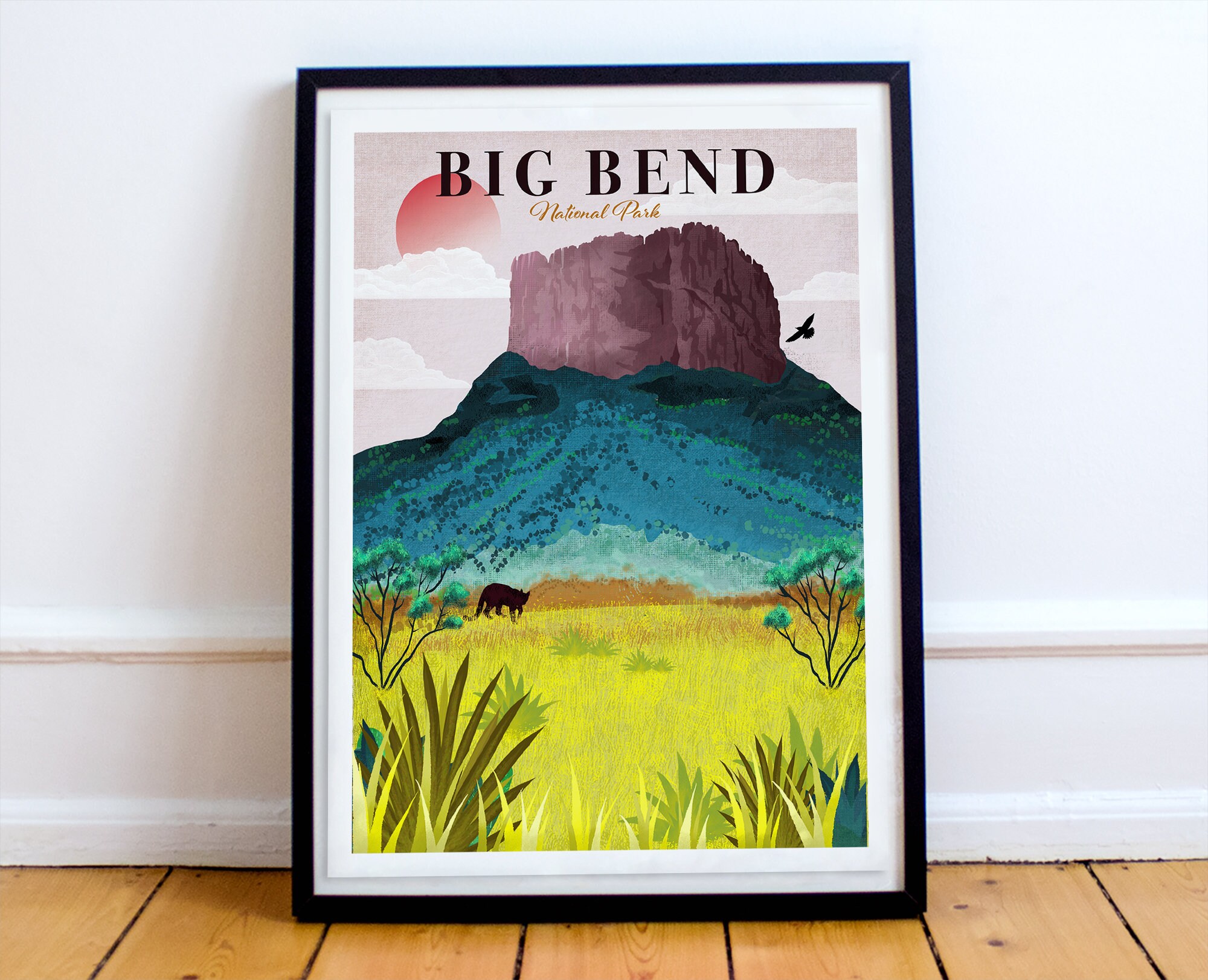 Big Bend Print National Park Poster | Texas Wall Art | Travel Poster ...