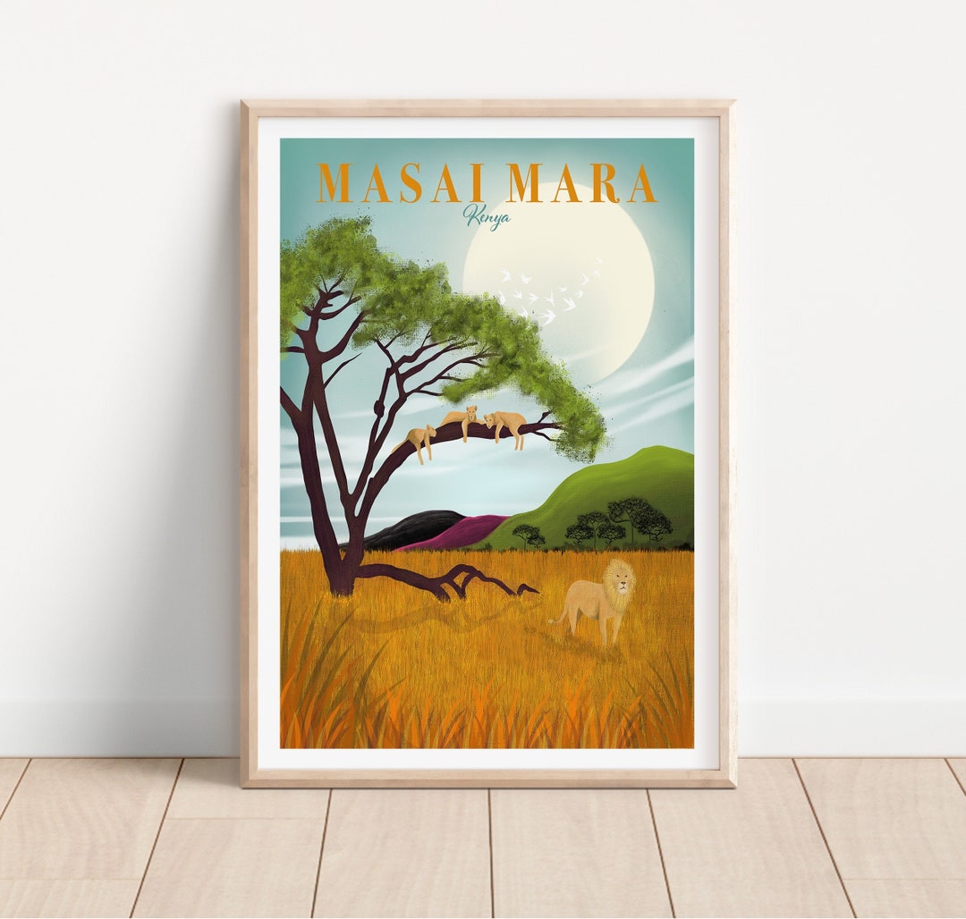 Masai Mara Print Lion Print Kenyan Wall Art National - Etsy