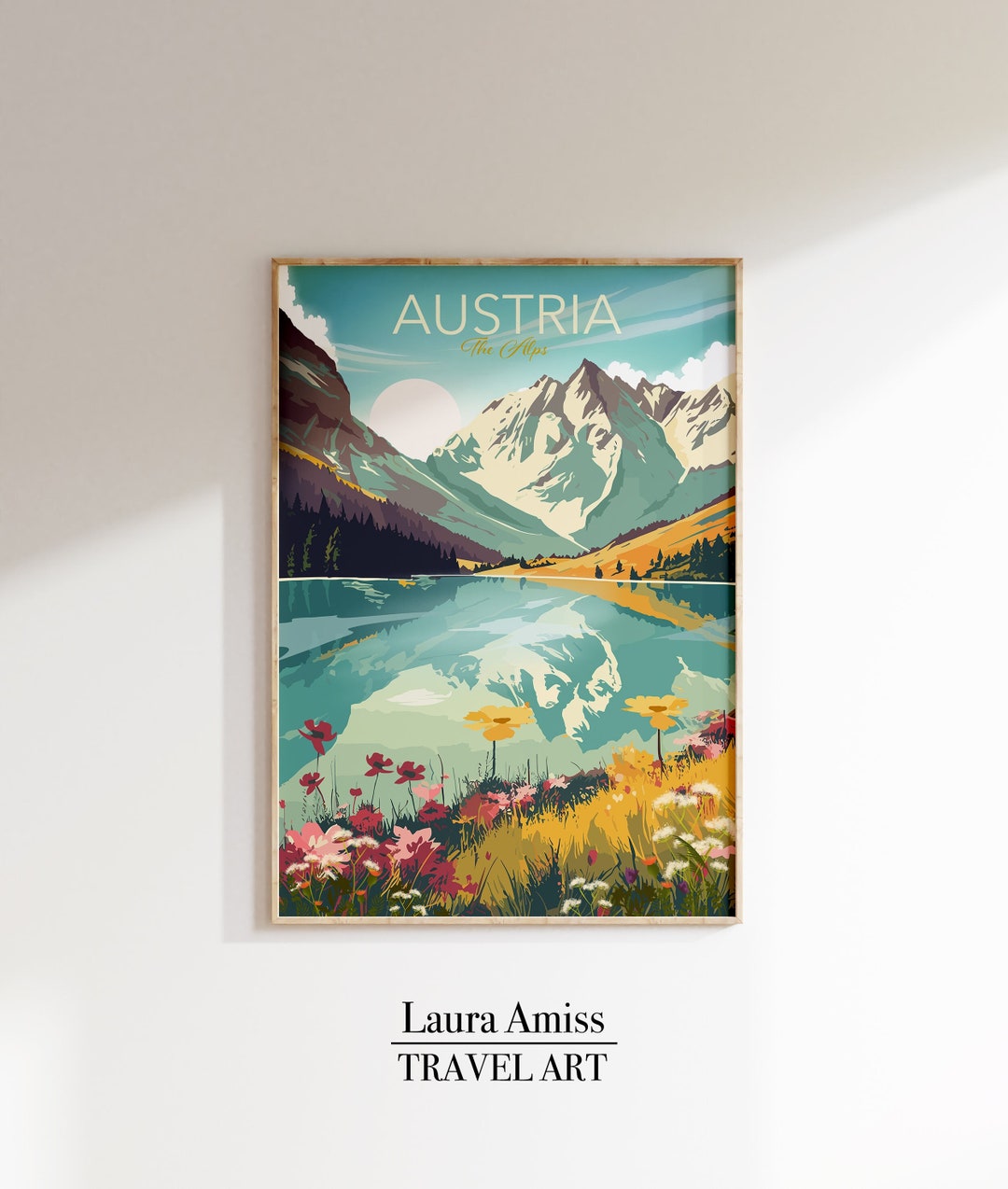Austrian Alps, Travel Poster, Austria Wall Art, Alps Poster, Living ...
