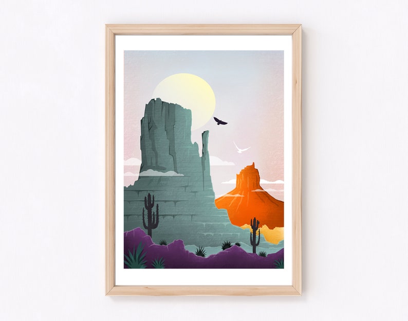 Monument Valley National Park Poster Desert Wall Art | Etsy