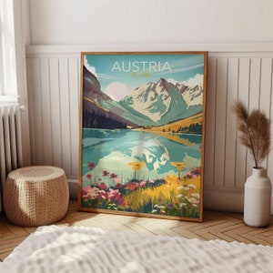 Austrian Alps, Travel Poster, Austria Wall Art, Alps Poster, Living ...