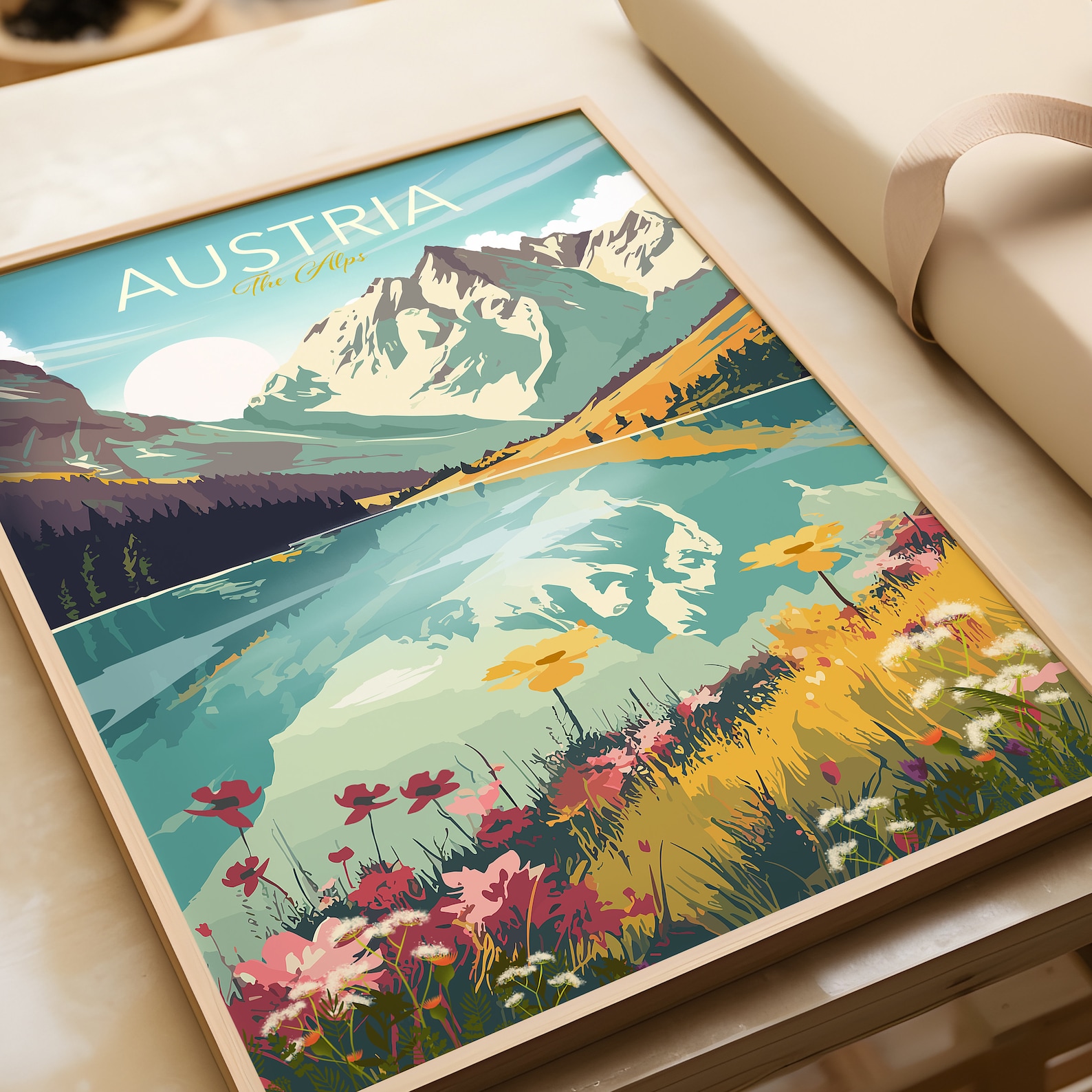 Austrian Alps, Travel Poster, Austria Wall Art, Alps Poster, Living ...