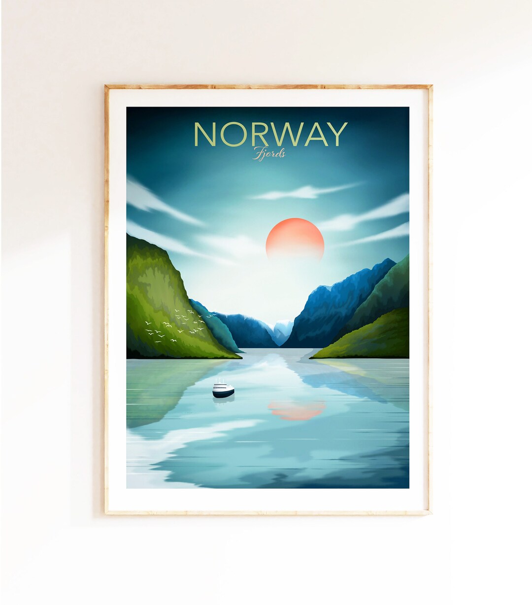 Norway Poster, Scandinavian Print Wall Art, Travel Poster, Adventure ...