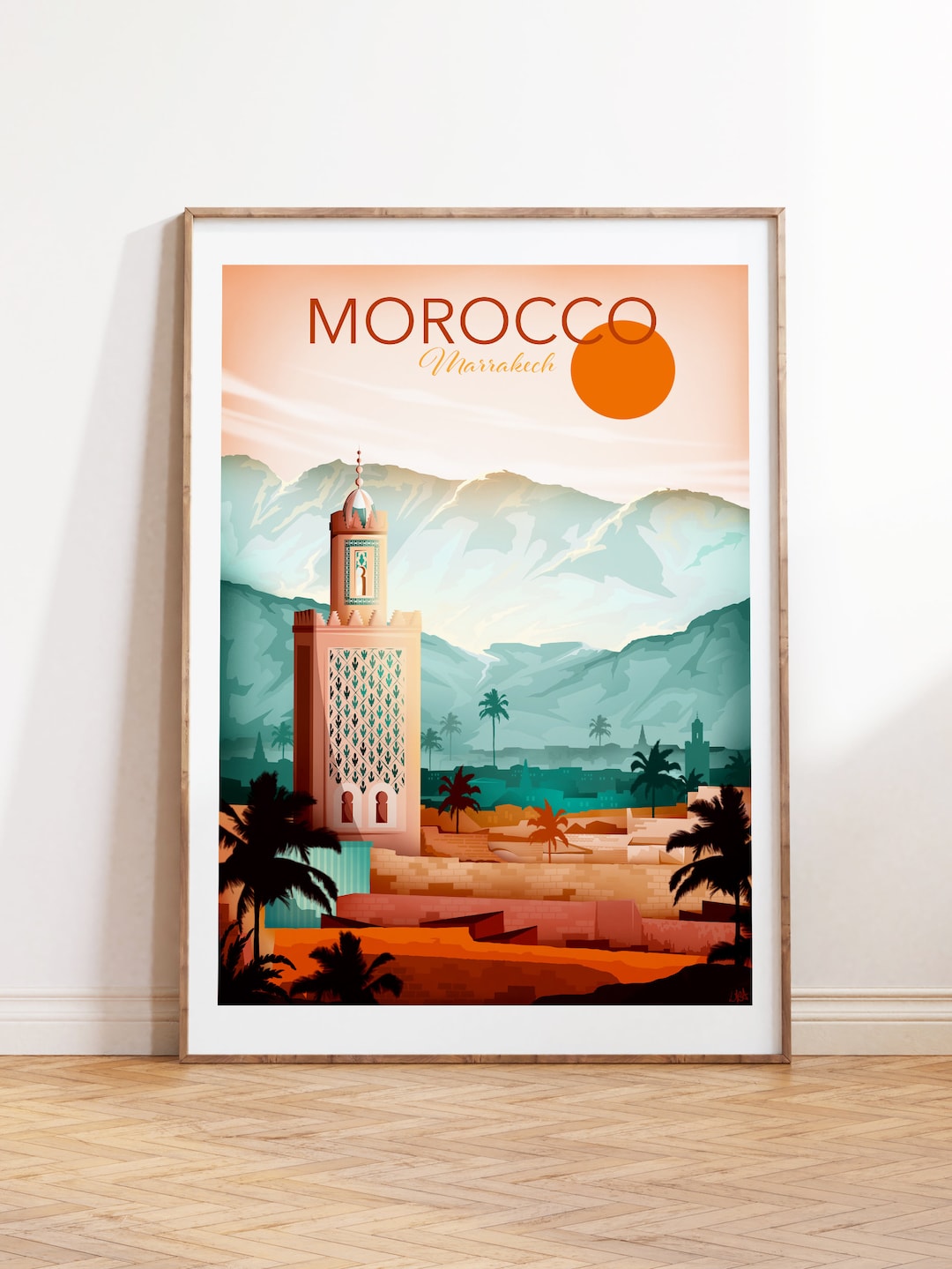 Marrakech Poster | Moroccan Wall Decor | Moroccan Architecture Print ...