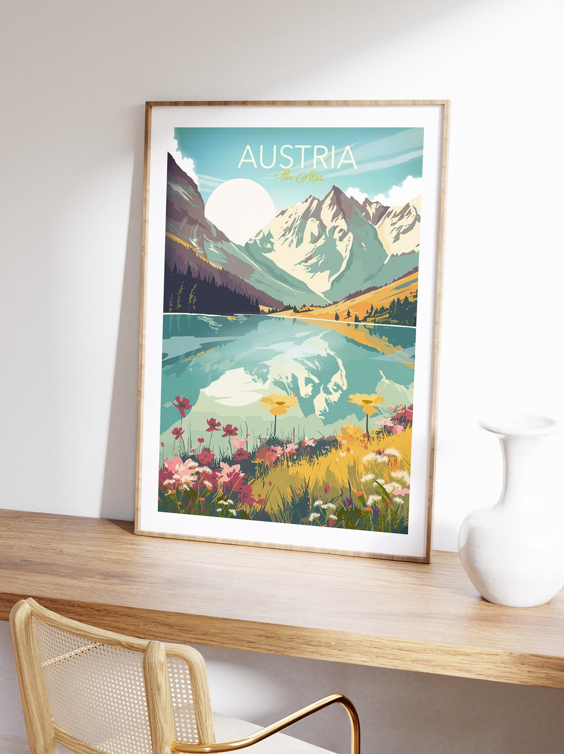 Austrian Alps, Travel Poster, Austria Wall Art, Alps Poster, Living ...