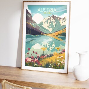 Austrian Alps, Travel Poster, Austria Wall Art, Alps Poster, Living ...