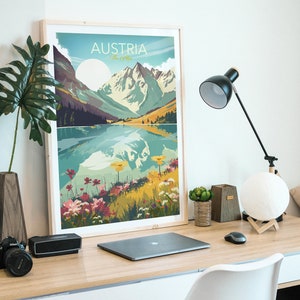 Austrian Alps, Travel Poster, Austria Wall Art, Alps Poster, Living ...