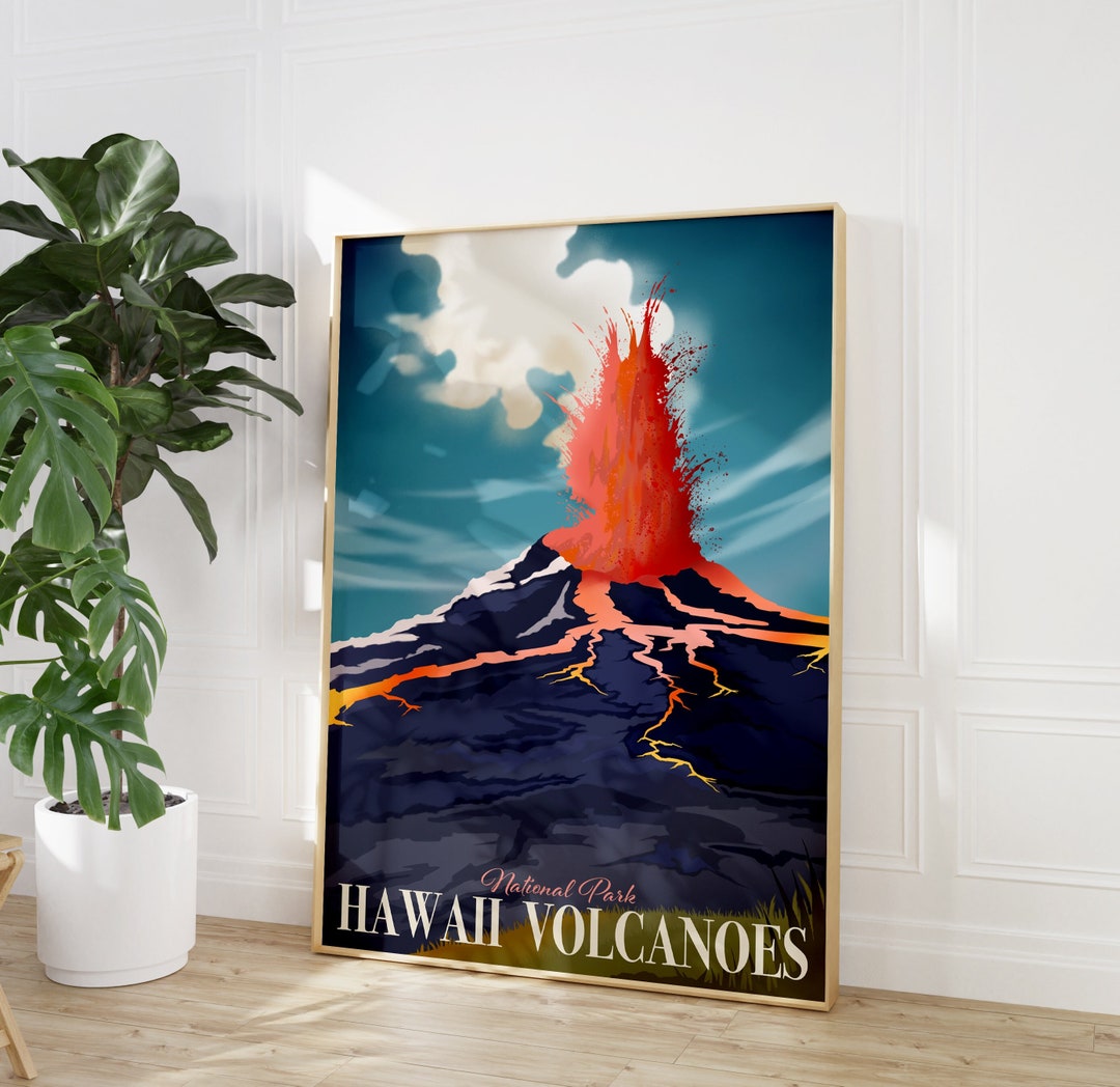 Hawaii Volcanoes National Park | Hawaii Print | National Park Poster ...