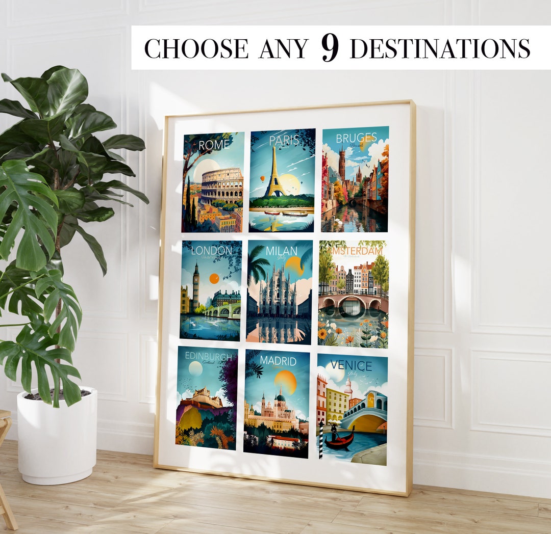 Custom Travel Poster, Our Favourite Places, Travel Gift, Travel Lover ...