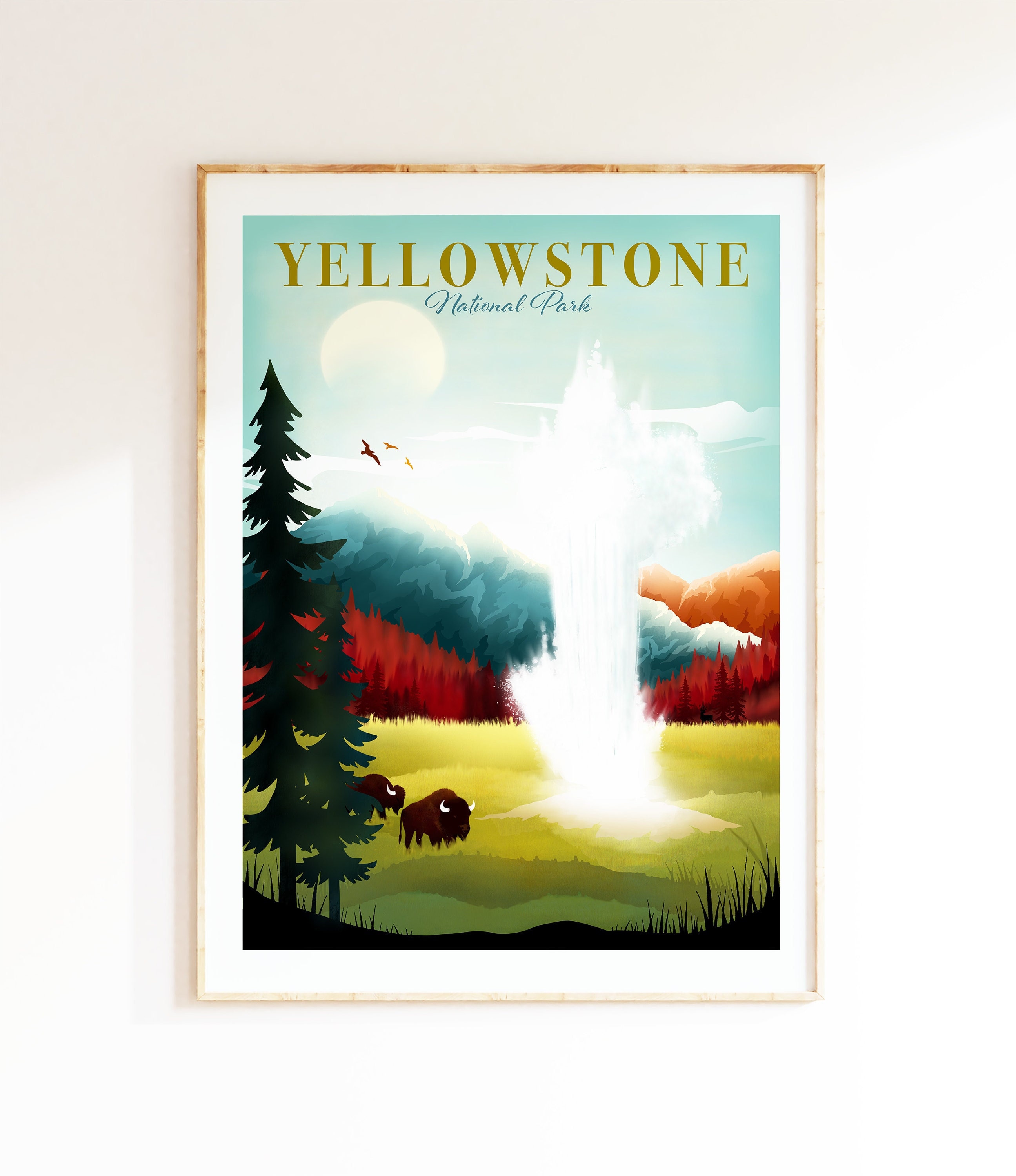 Old Faithful Yellowstone National Park Poster Yellowstone's Most
