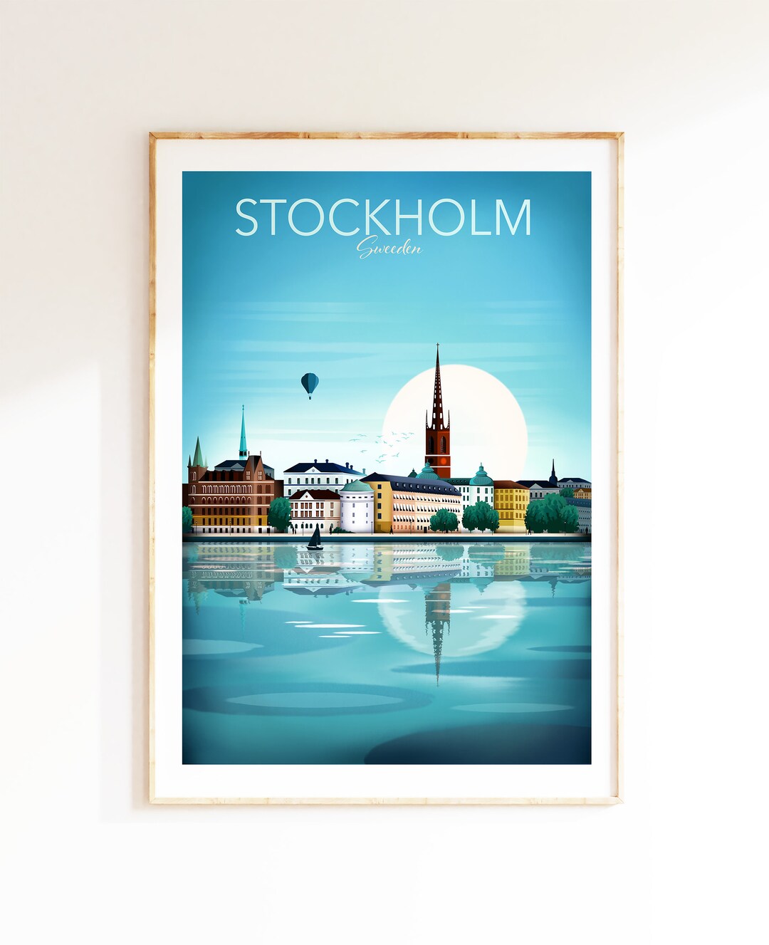 Stockholm Print, Stockholm Skyline, Scandinavian Wall Art, Travel ...
