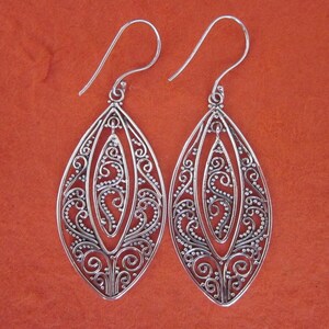 Balinese Silversmith Art of Granulation Sterling Silver Dangle Earrings ...