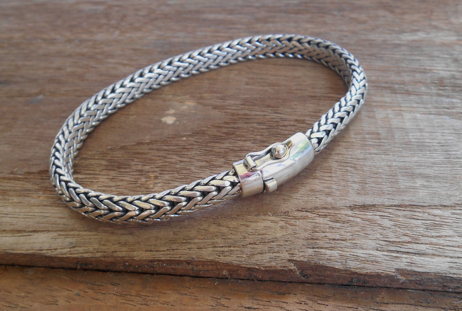 Solid Thick Solid Sterling Silver Bracelet / Silver 925 / Bali - Etsy