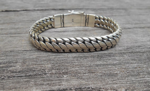Solid Silver Bracelets For Men