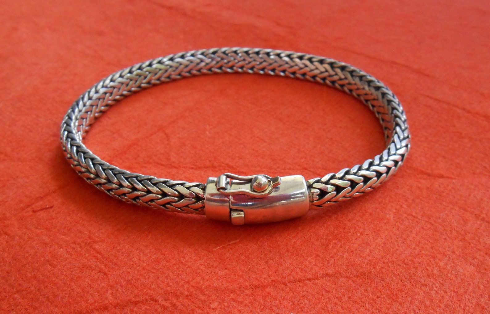 Solid Thick Solid Sterling Silver Bracelet / Silver 925 / Bali - Etsy