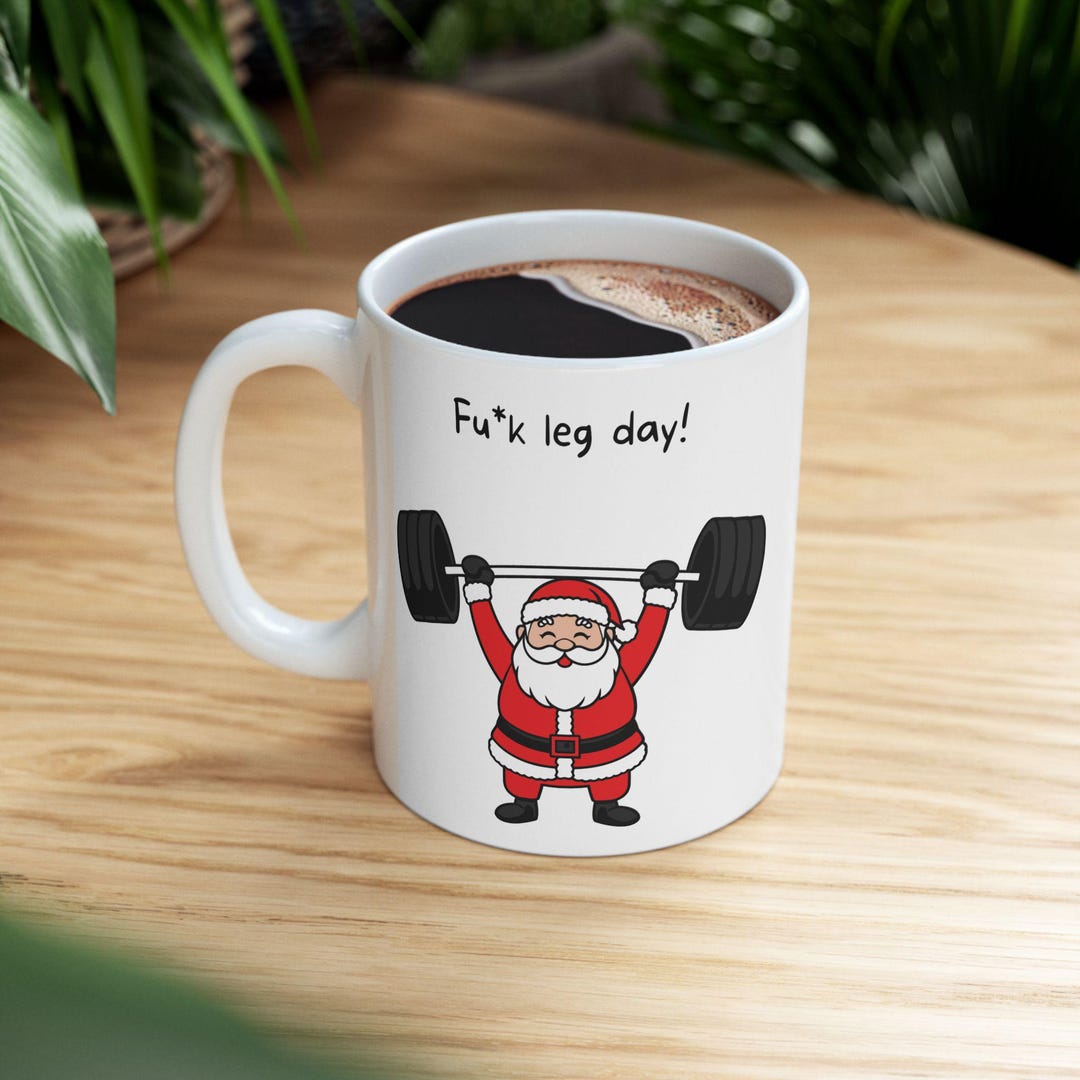 Funny Gym Ceramic Mug, Christmas Workout Cup, Exercise Humor Coffee Cup ...