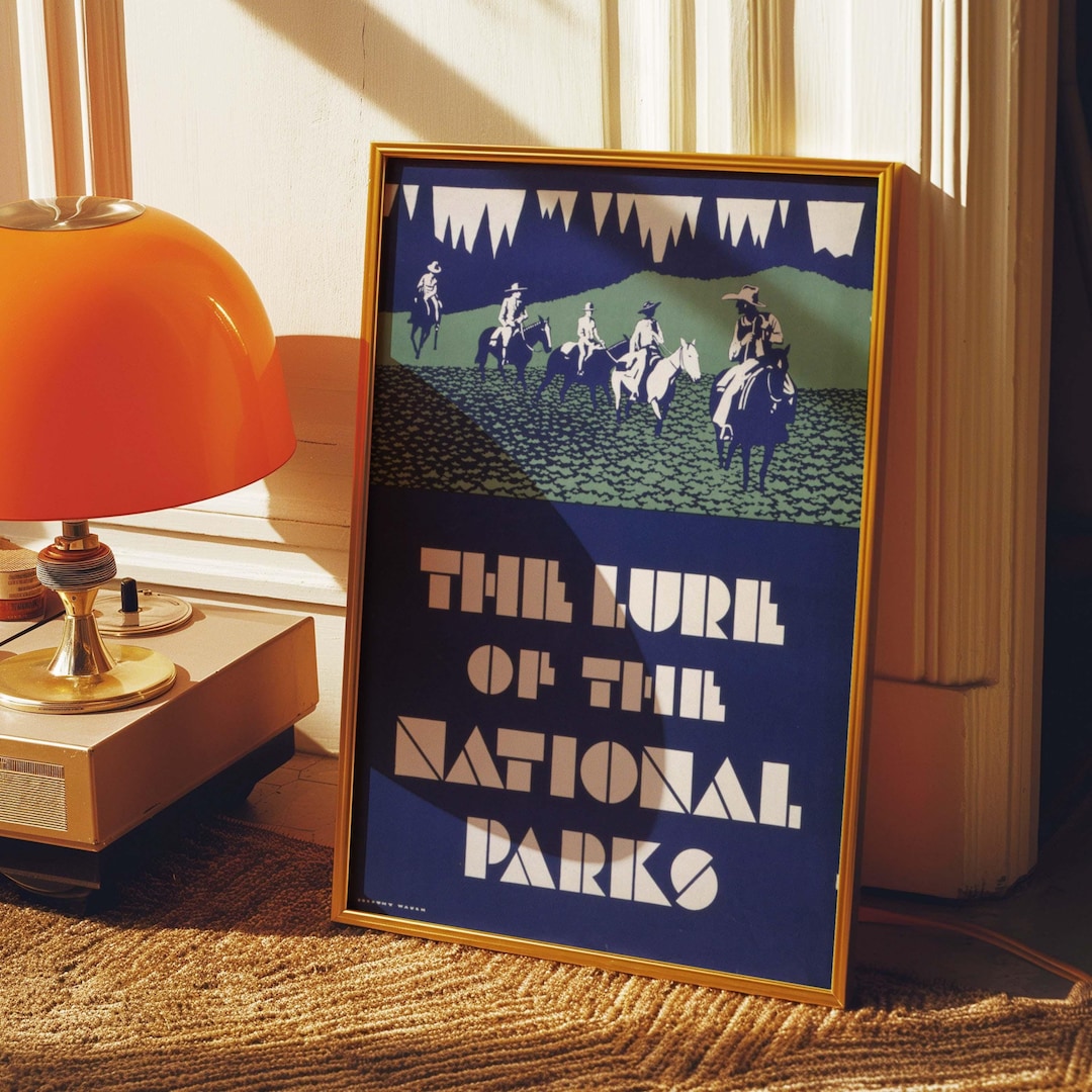 Vintage National Parks Poster Retro Outdoor Adventure Art Scenic Wall ...