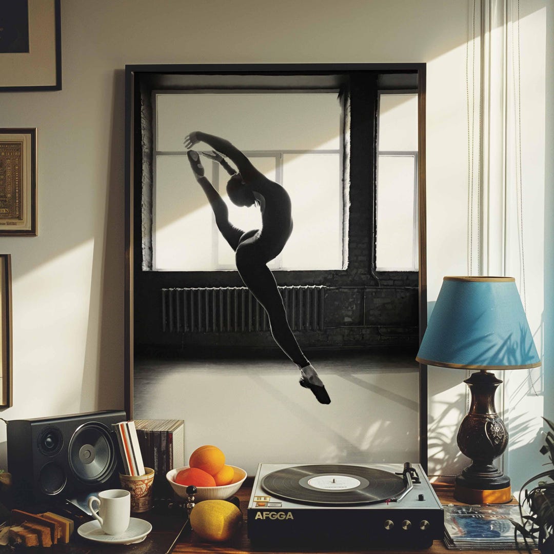 Ballet Dancer Silhouette Wall Art | Monochrome Dance Poster | Elegant ...