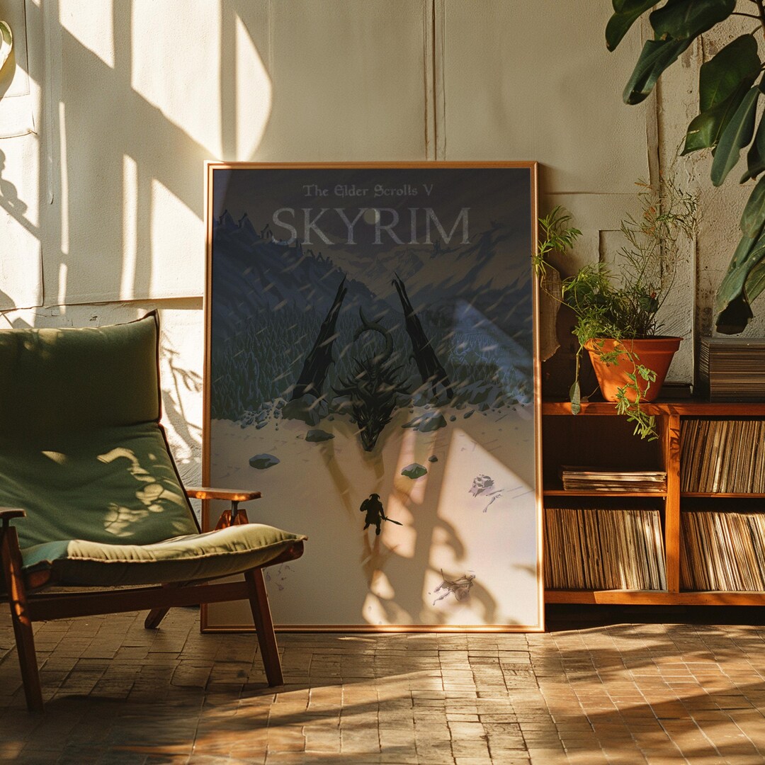 The Essential Elder Scrolls Skyrim Art Print Dragonborn Poster Video ...