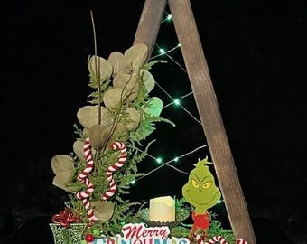 Tabletop Christmas Tree | Leaning Christmas Tree | Grinch Christmas ...