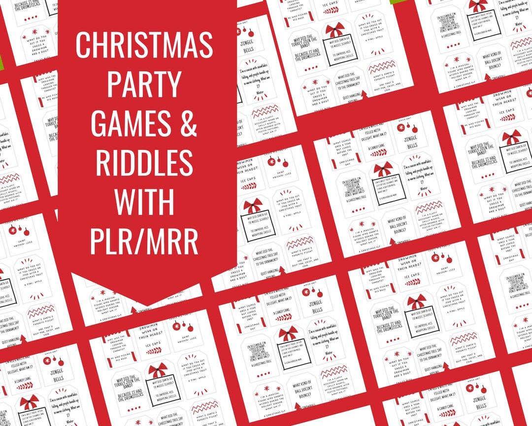 63 Christmas Party Riddles & Games With PLR / MRR | Fun Holiday Trivia ...
