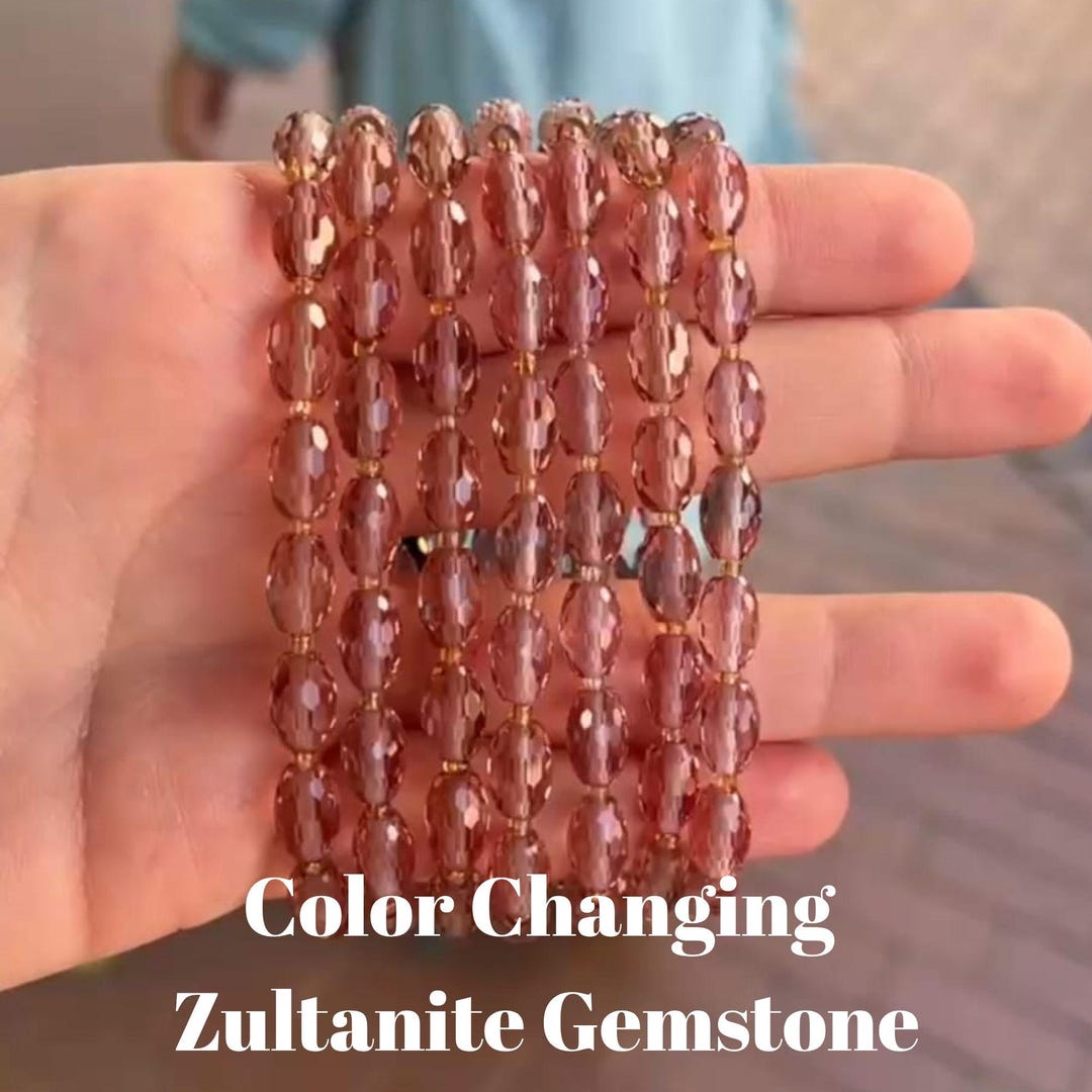 Color Changing Diaspore Zultanite Bracelet - Color Change Pink Green ...