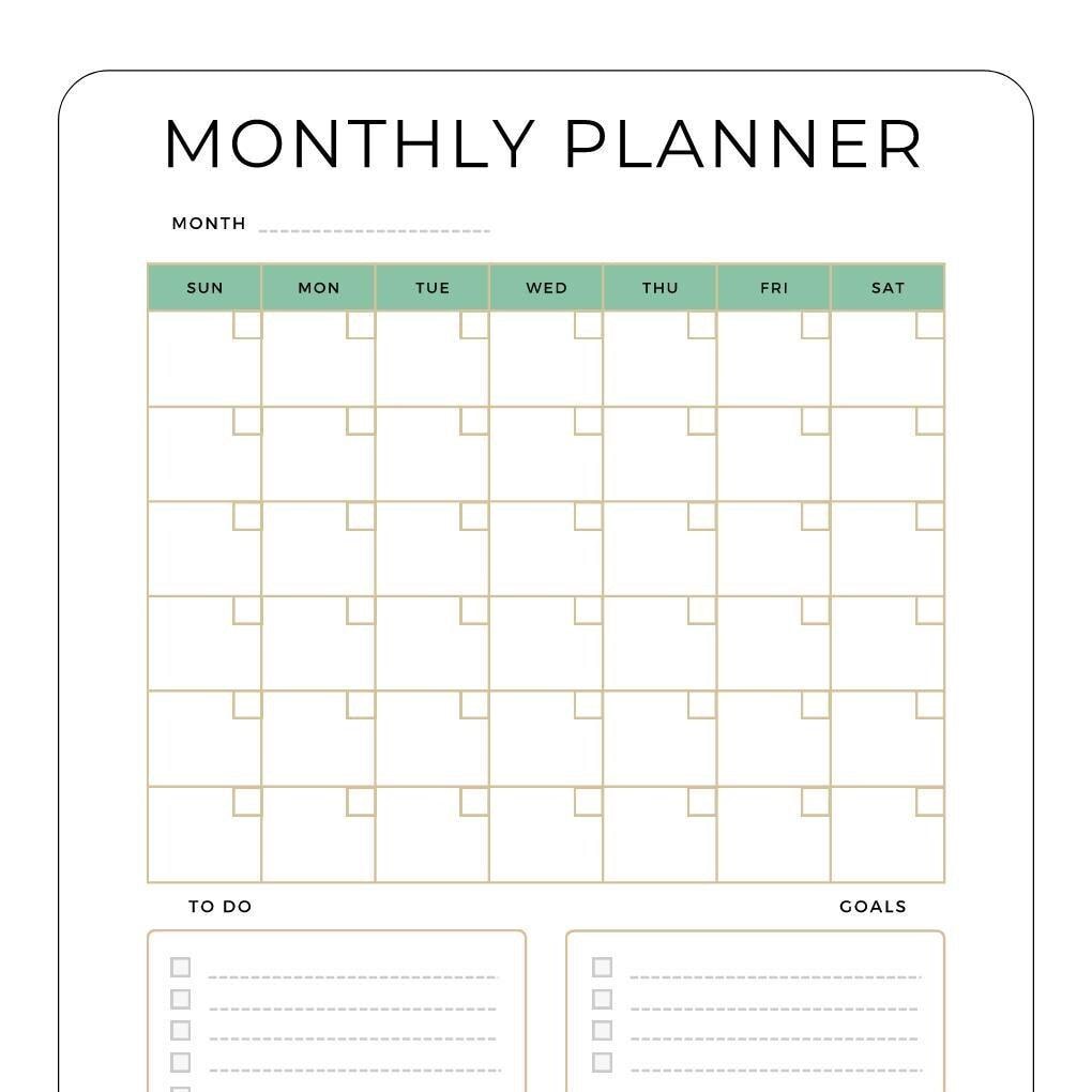 Customizable Monthly Planner - Etsy