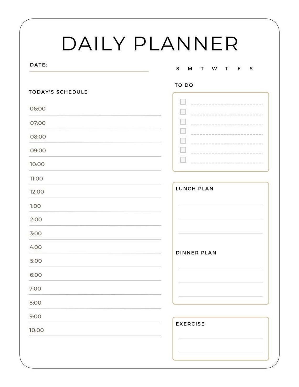 Customizable Daily Planner - Etsy