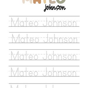 Name Tracing Custom Handwriting Worksheet Preschool Handwriting ...