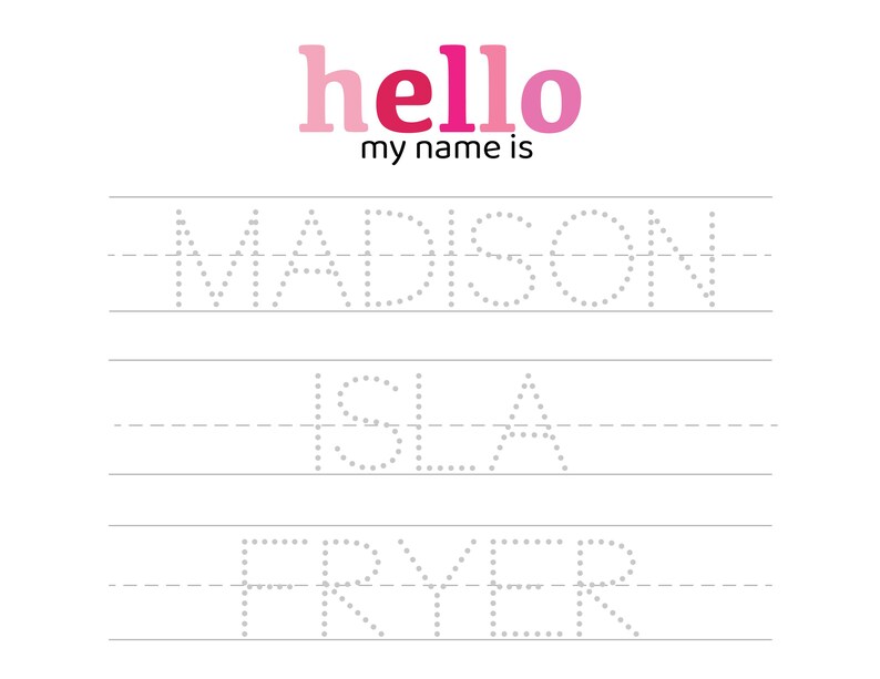 Personalized Name Tracing Worksheet: Preschool Handwriting Practice ...