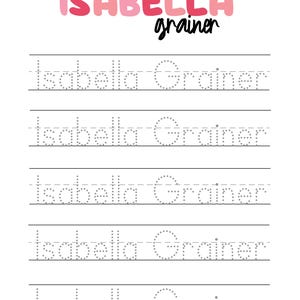 Name Tracing Custom Handwriting Worksheet Preschool Handwriting ...